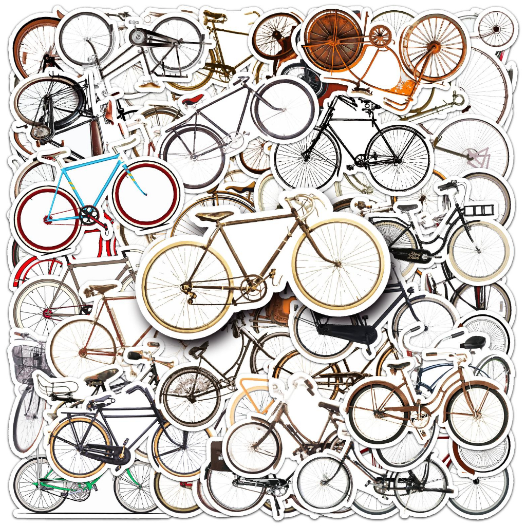 50 Piece Funny Retro bicycle Stickers For laptops/phones/Helmet/Motor ...
