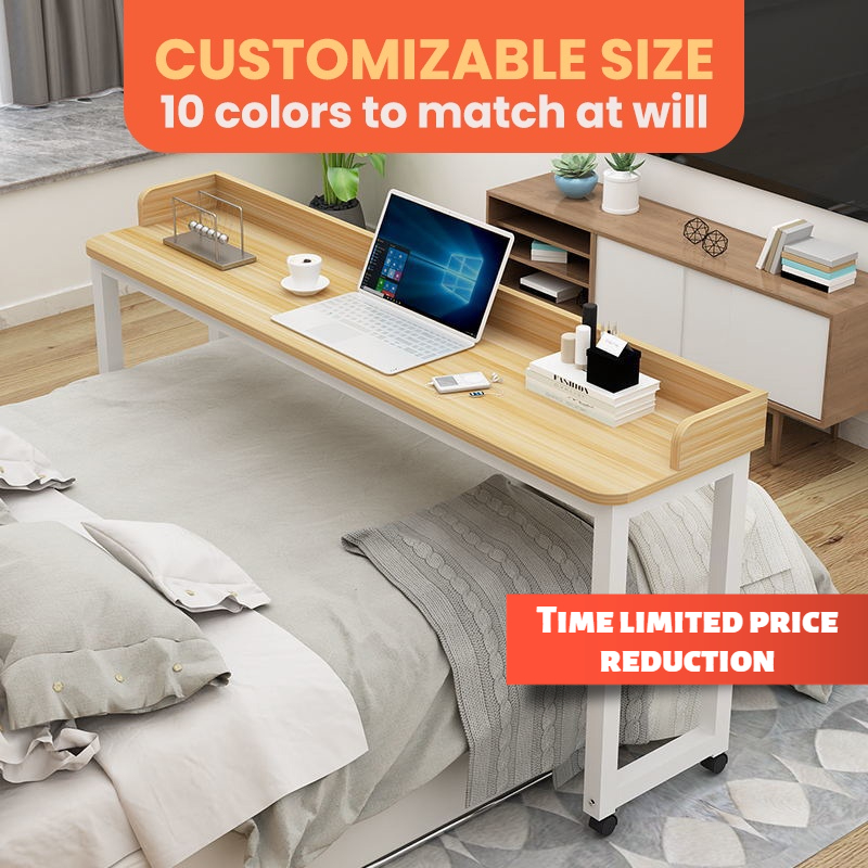 DAXINSI Long Table Bed Table Movable Table Computer Table Mobile With ...