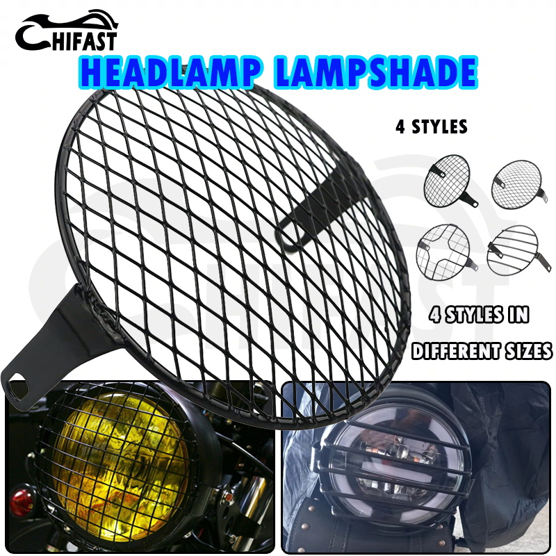 HIFAST Motorcycle Headlight Net Cover- Retro Old School Metal ...