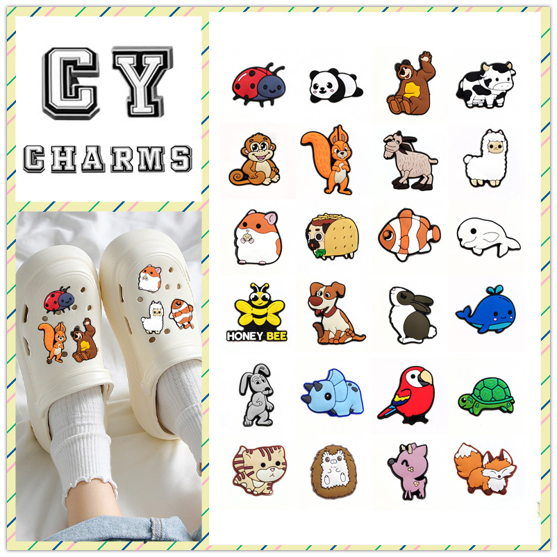 【Cute Animal Series】New Cute Cartoon Animal Graffiti Croc Jibz Shoe ...