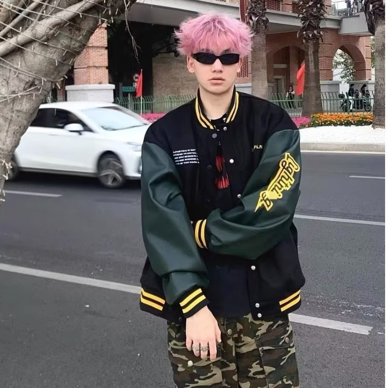 New Young American Style Jacket For Men Letter-Print Trend Loose ...