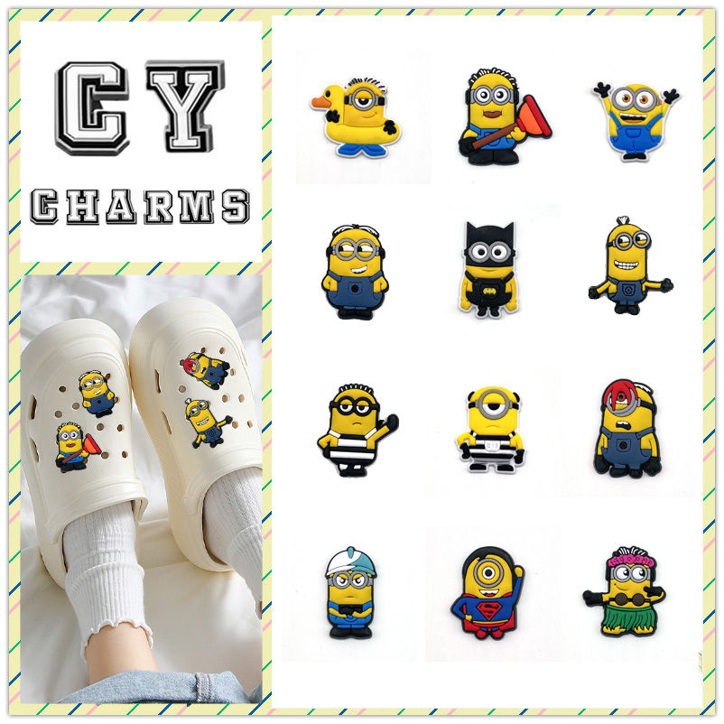 【Hot Minions Series】 Crocs Jibbitz Shoe Charms For Crocs Slippers Shoes ...