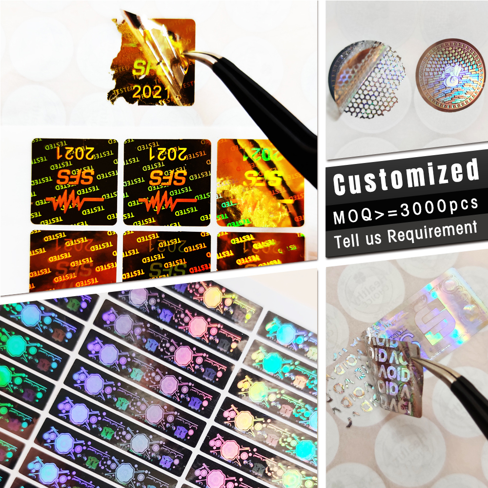 custom hologram seal sticker disposable warranty sticker ...