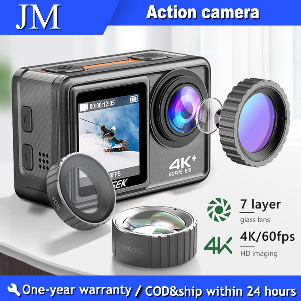 AUSEK AT-S81ER 4K / 60FPS Action Camera EIS Anti-Shake / IPS Dual Color Screen WiFi Sports ...