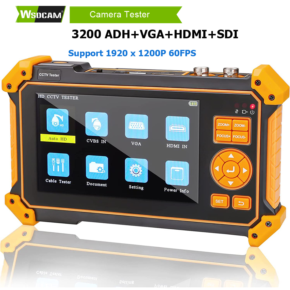 Wsdcam 3200C CCTV Tester HD Coaxial 4K 8MP ADH VGA HDMI SDI Camera ...