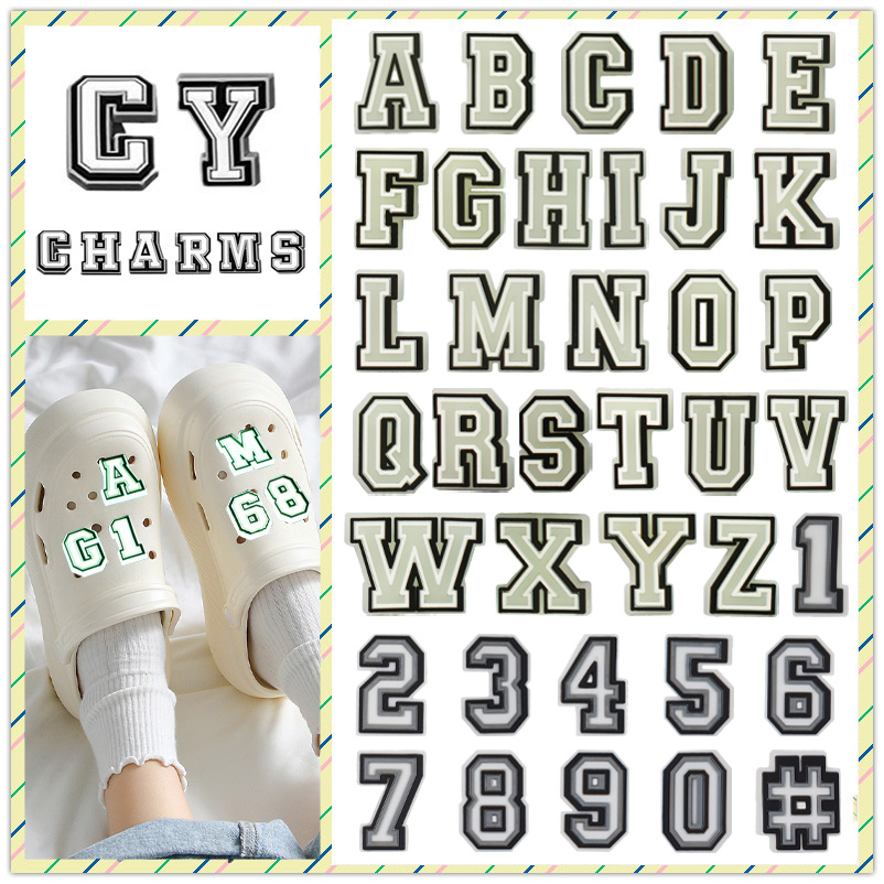 【Hot Fluorescent Letter Series】Letters and Numbers Croc Jibz Shoe ...