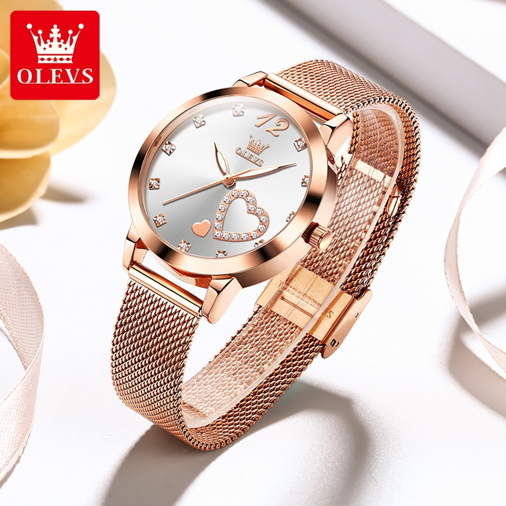 OLEVS Watch For Women Waterproof Original Luminous Stainless Steel ...