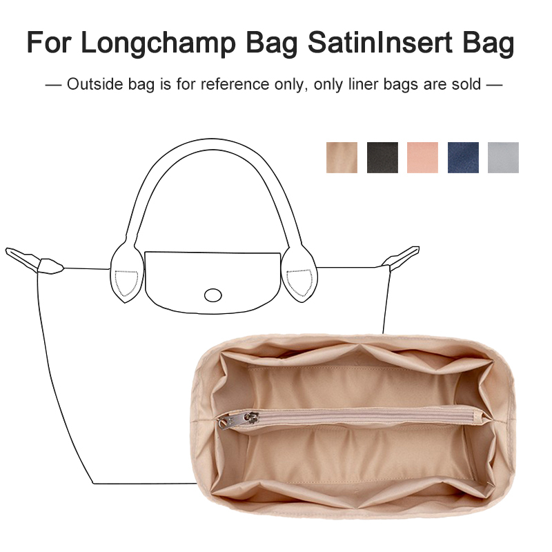 Satin Purse Insert Organizer For Longchamp Le Pliage Shopper Handbag ...