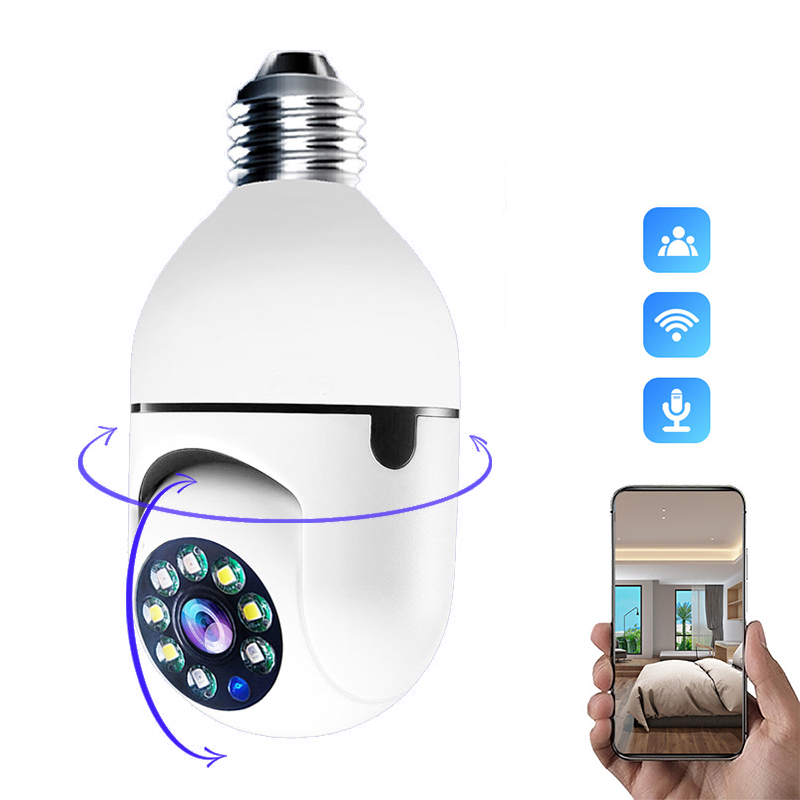 Wifi E27 Bulb Surveillance Security Camera HD 1080P Indoor Wireless Two ...