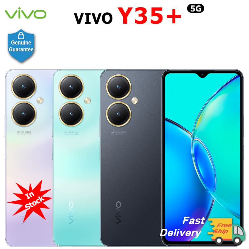 Original New Brand VIVO Y35+ 5G Smartphone with Mediatek Dimensity 6020 6.64" LCD Screen 50MP ...