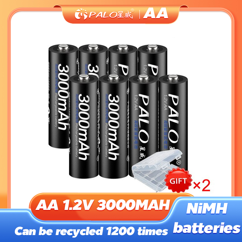 PALO Rechargeable Battery 1.2V AA 3000mAh AA NI-MH AA | Shopee Philippines