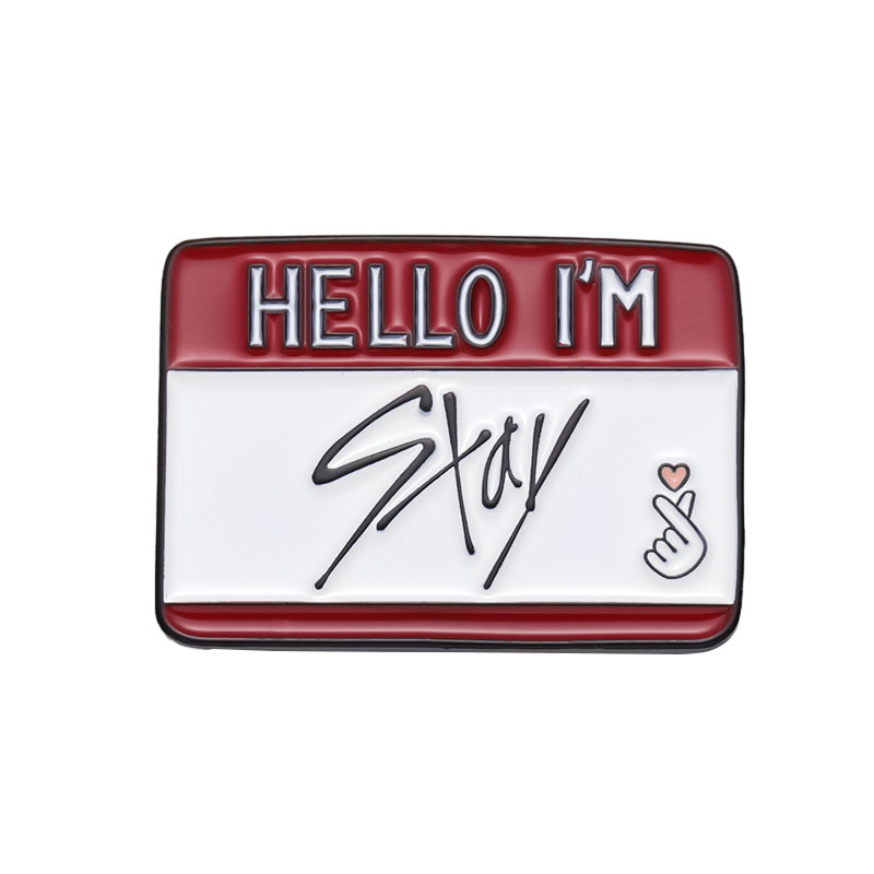 100 Styles Hello I'm Label Quotes Enamel Pins Brooches Trying Stressed ...