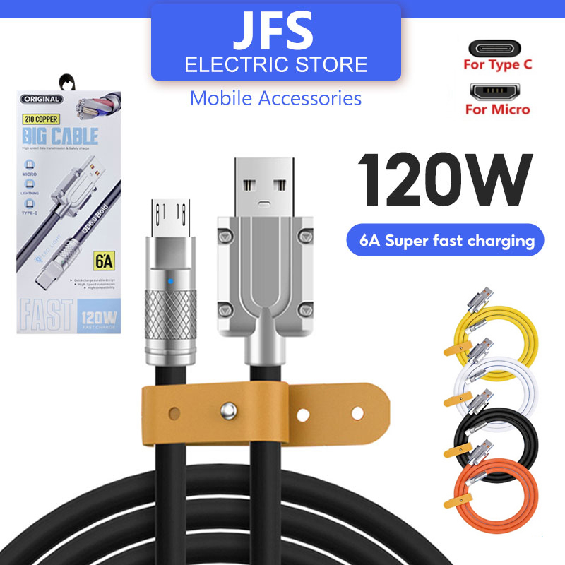 120W Fast Charger Micro USB Type C Liquid Silicone Cable Quick Charge ...