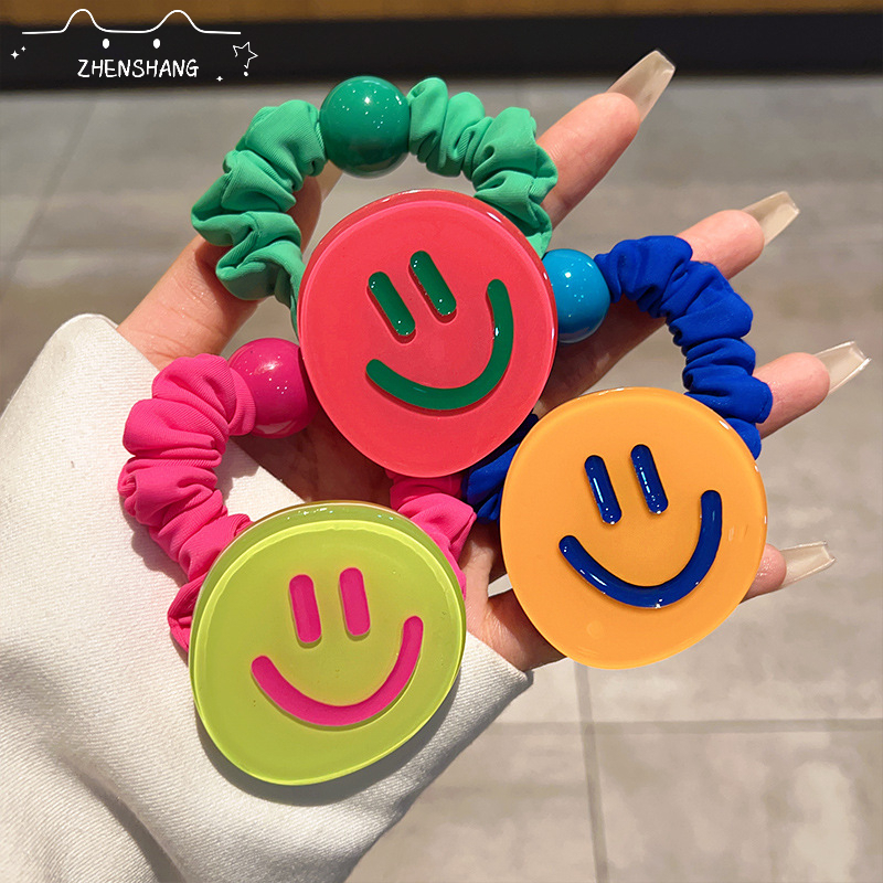 Cute Smiley Face High Ponytail Hair Clip Rope Backbone Grip 2023 New ...