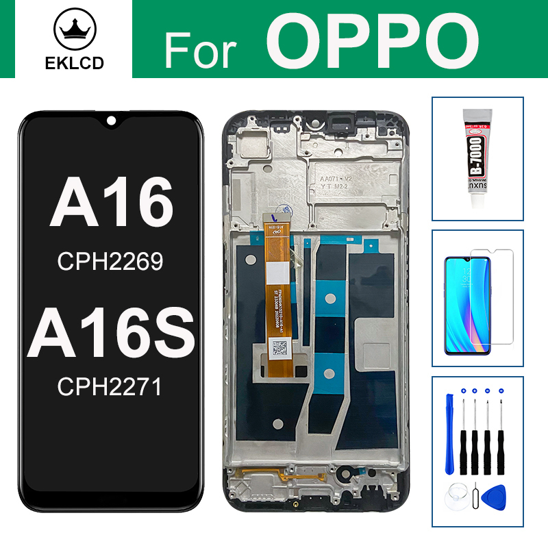 For OPPO A16 A16S CPH2269 CPH2271 Display Touch Screen Digitizer Assembly LCD Replacement ...