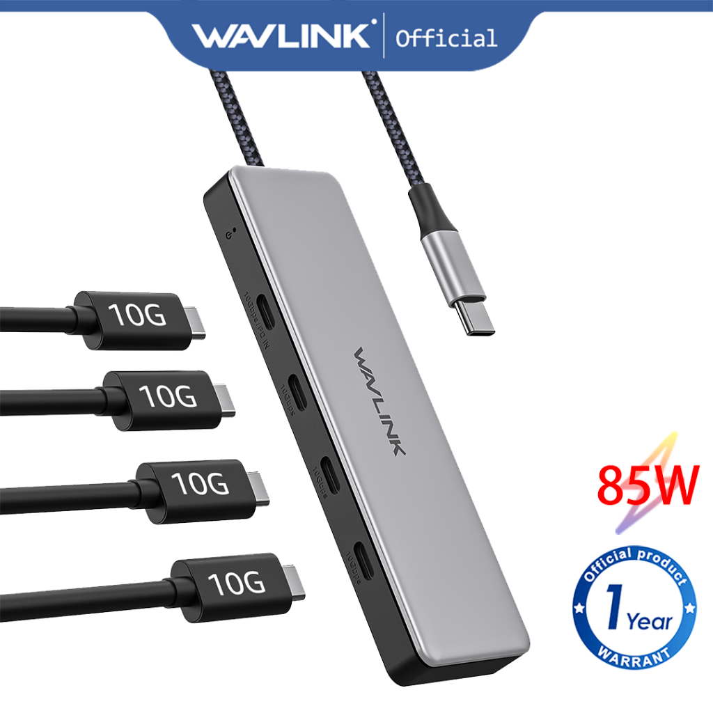 Wavlink USB C Hub Aluminum Hub 10Gbps with 4 USB C Data Ports Support ...