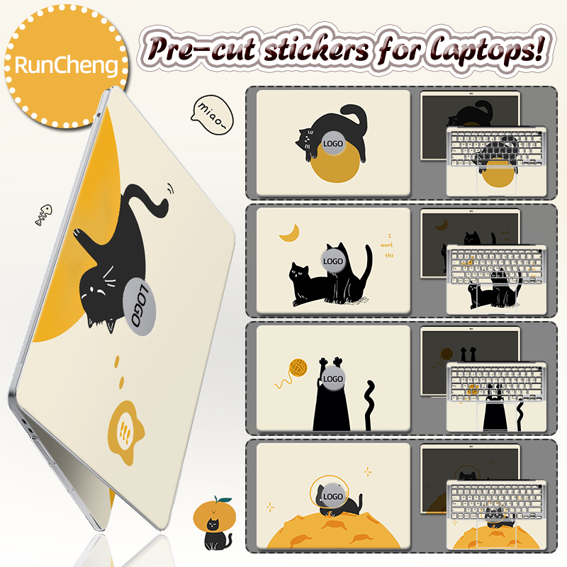 Cartoon black cat astronaut laptop stickers are suitable for Huawei ...