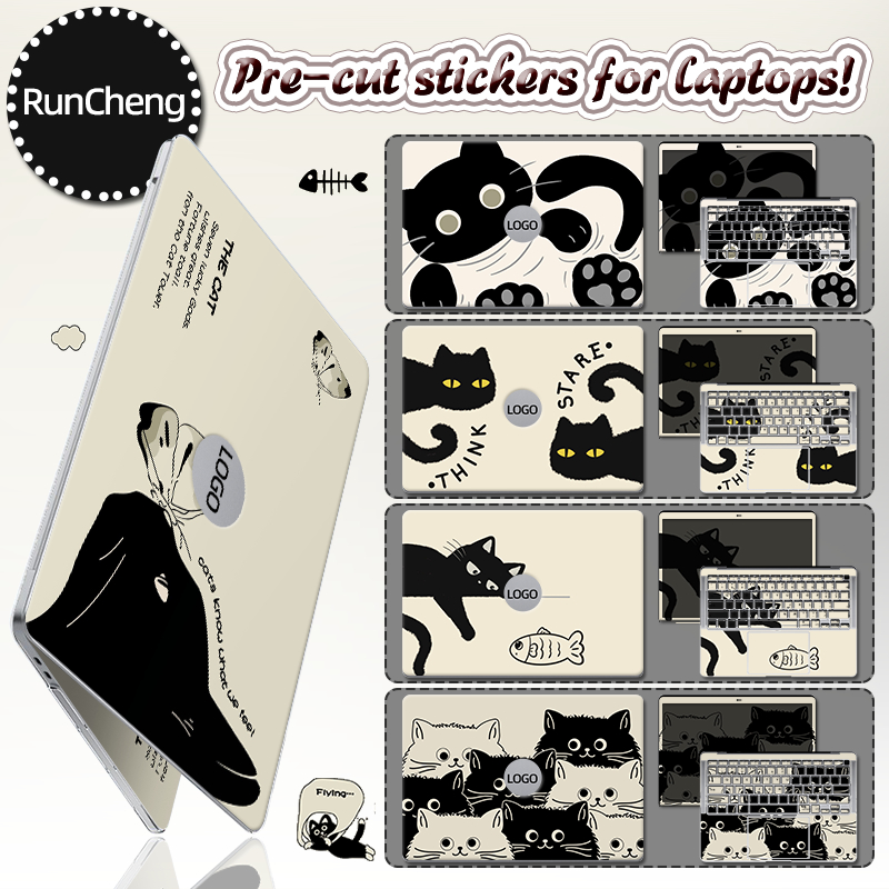 Cartoon black cat astronaut laptop stickers are suitable for Huawei ...