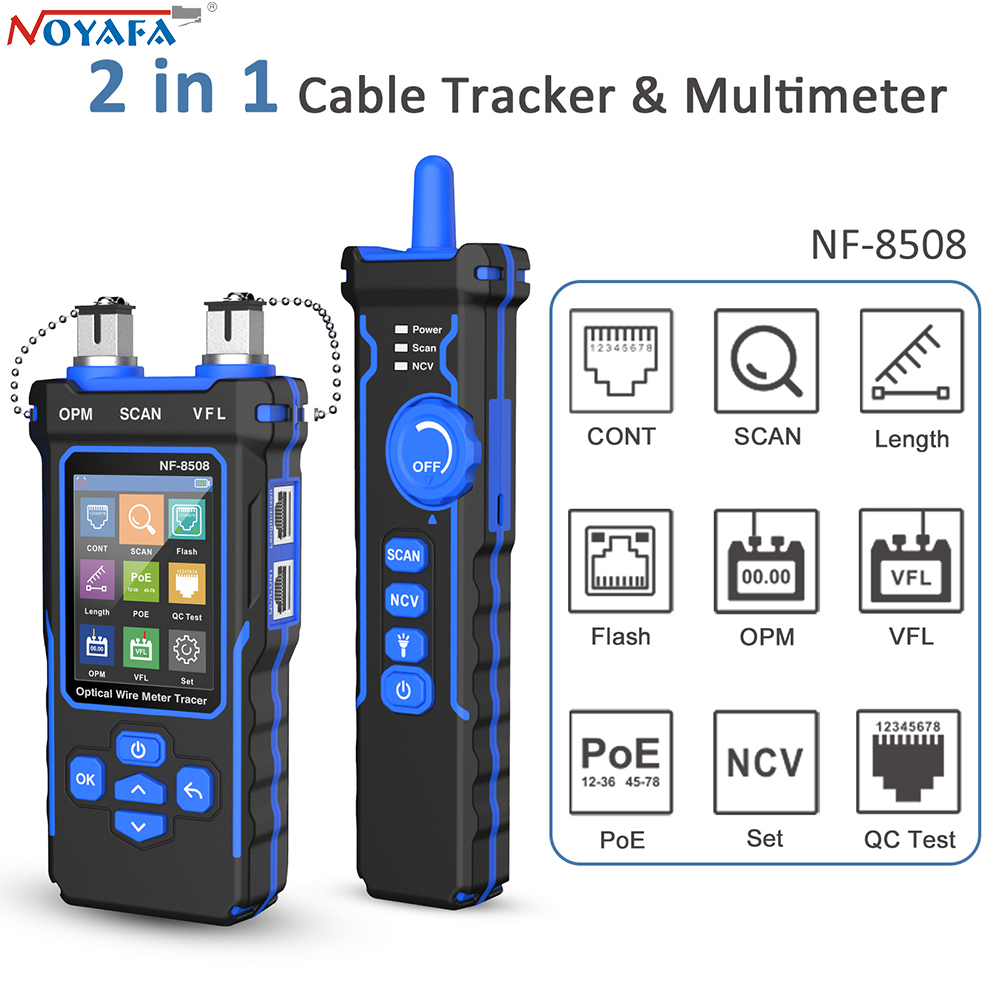 NOYAFA NF-8508 Network Cable Tester LCD Display Measure Length Wiremap ...