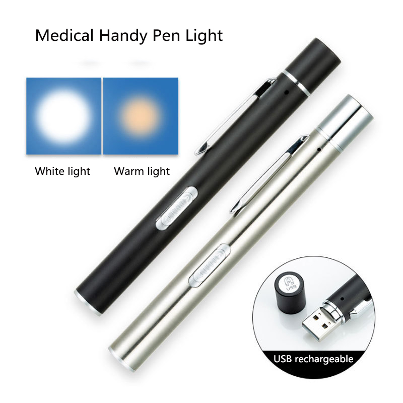 Led Medical Pen Light Handheld Rechargeable Flashlight Dual Light ...