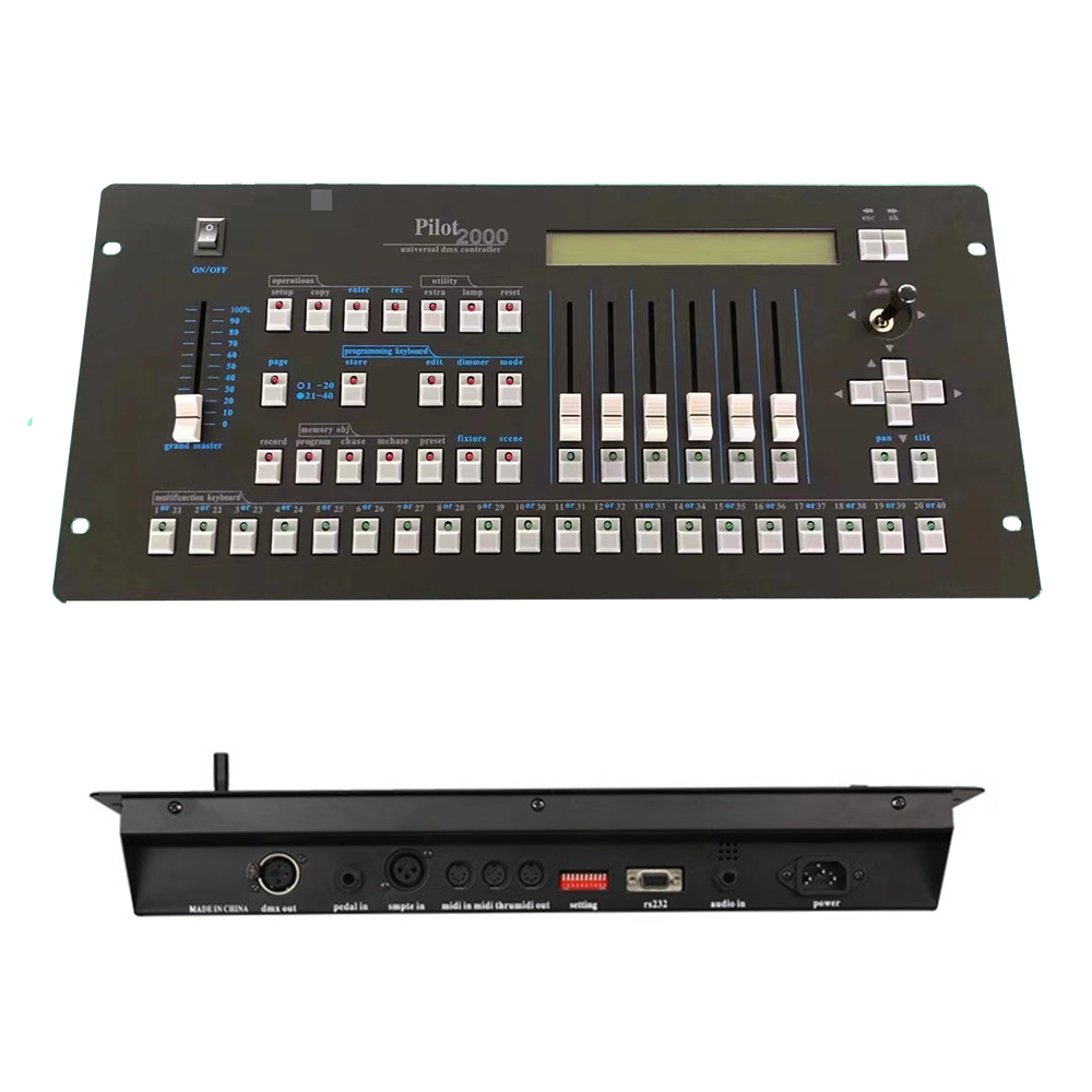 Pilot 2000 Controller DMX 512 Mixer Professional Stage Lighting Console DJ Disco Club Concert ...