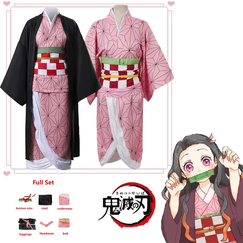 Kamado Nezuko Cosplay Costume Demon Slayer Halloween Anime Cosplay ...