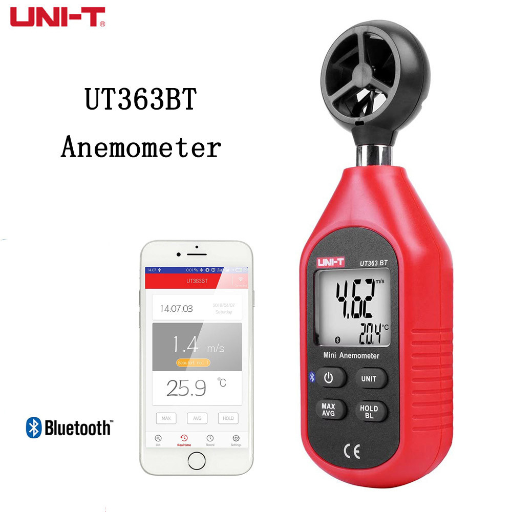 UNI-T UT363 UT363BT Mini Anemometer Digital Anemometer Wind speed ...