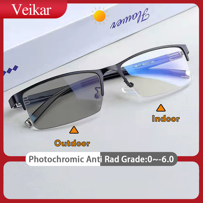 Photochromic Graded Eyeglass For Women Men Anti Radiation Eye Glasses ...