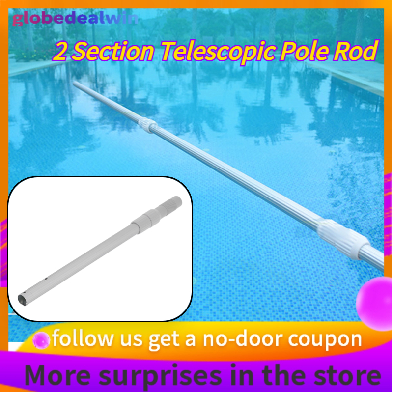 Globedealwin Swimming Pool Pole 2 Section Aluminium Telescopic Rod ...