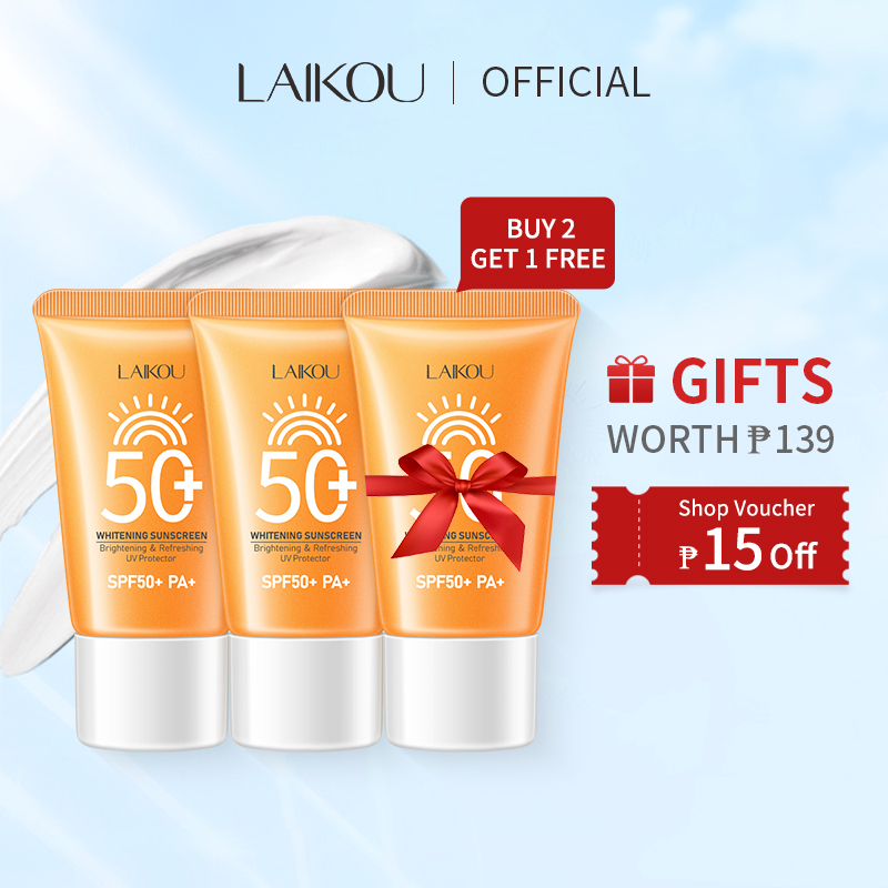 LAIKOU Whitening Face Sunscreen SPF 50+ PA+ Body Sunblock UV Protector ...