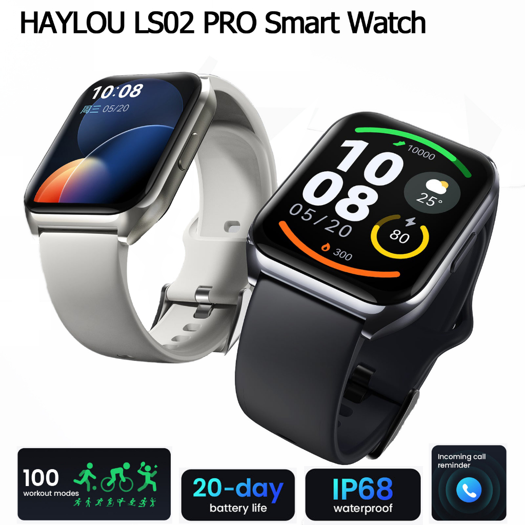 Haylou LS02 Pro Smartwatch Bluetooth 5.0 SpO2 & Heart Rate Monitoring ...