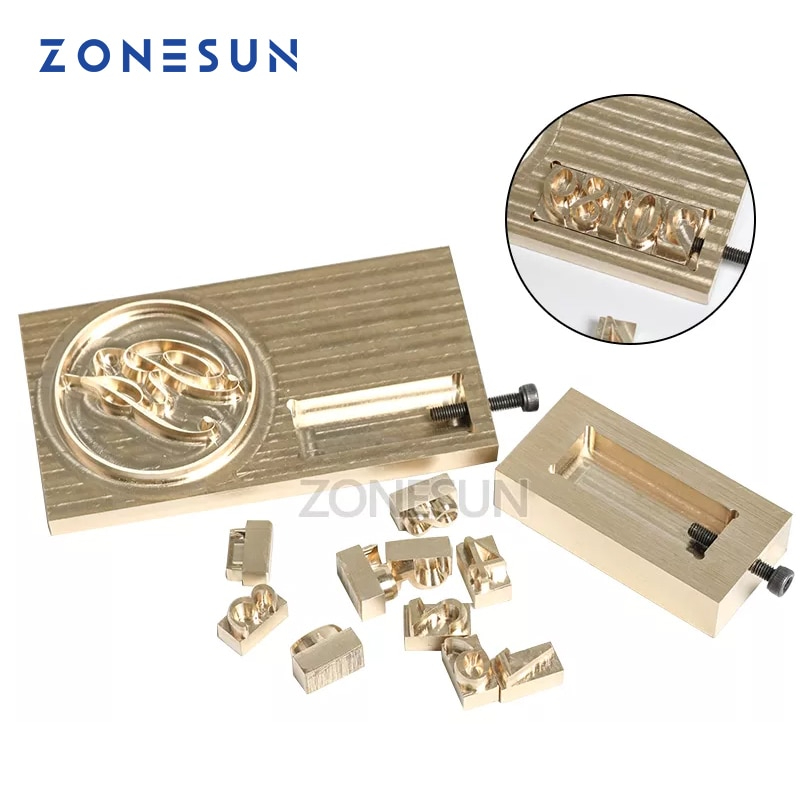 ZONESUN Custom Logo Stamp Changeable letters Digital Brass Mold Pattern ...