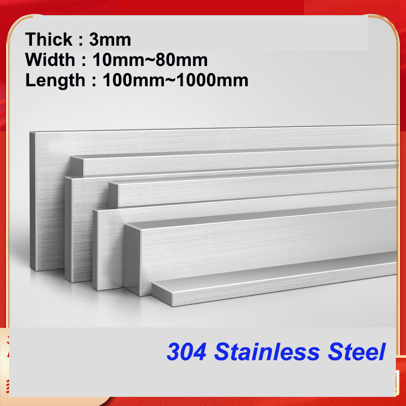 Solid Flat Bar Metal Engineering Material Bright Slat Thick 8mm 304 ...