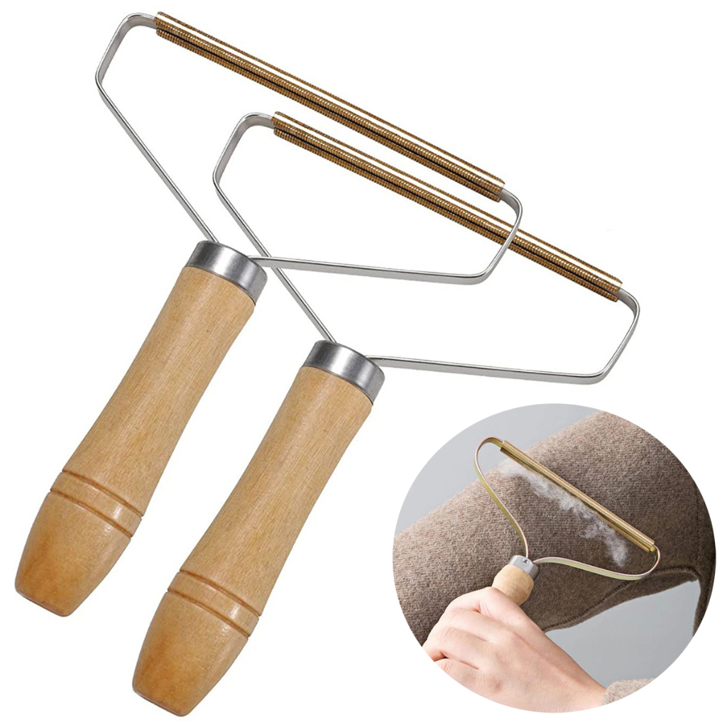 Pet Hair Scraper Wooden Handle Dog Hair Remover Cat Fur Catcher Clean ...