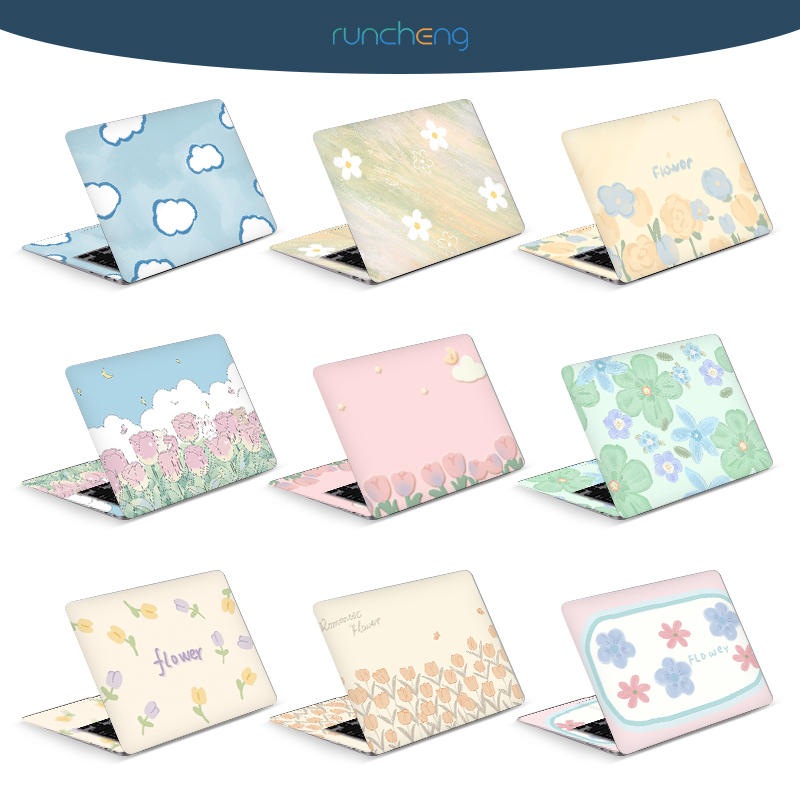 [2pcs] DIY Laptop Cover Fresh Eye Protection Flower Cute Laptop ...