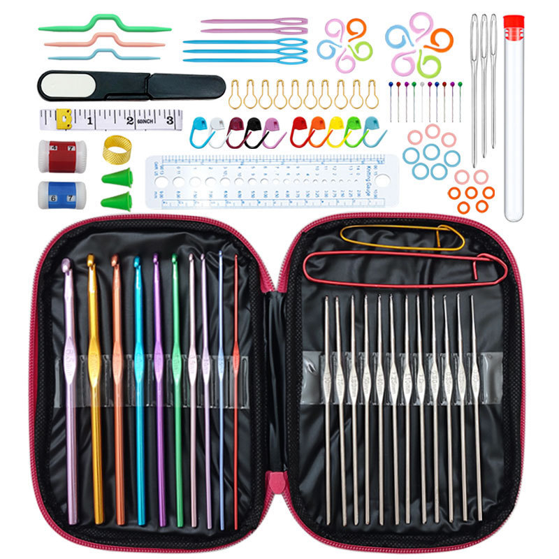 100Pcs Beg Kait 1 set Colorful Magic Knitting Tool Set Kit Hook Needle ...