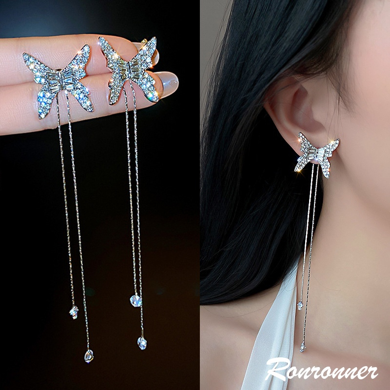 Purple Butterfly Earrings for Prom Dress Elegant Earings Hikaw for ...