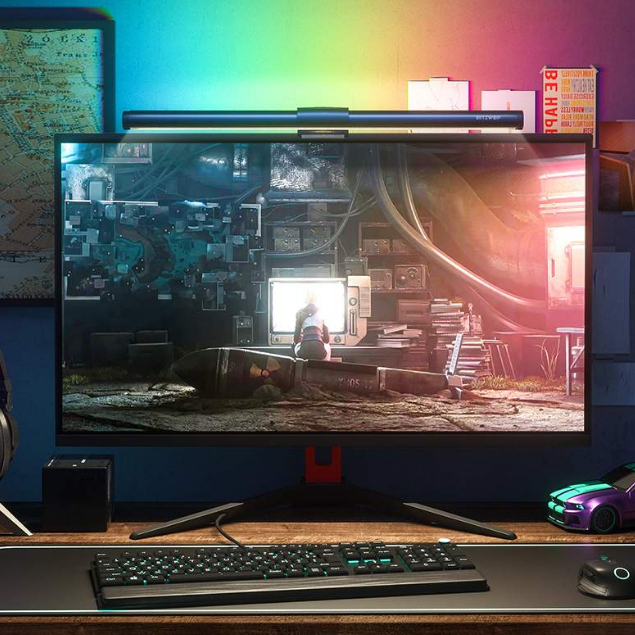 CANMEIJIA Screen LED Bar Desk Lamp Pc Computer Desktop Display Dimmable ...