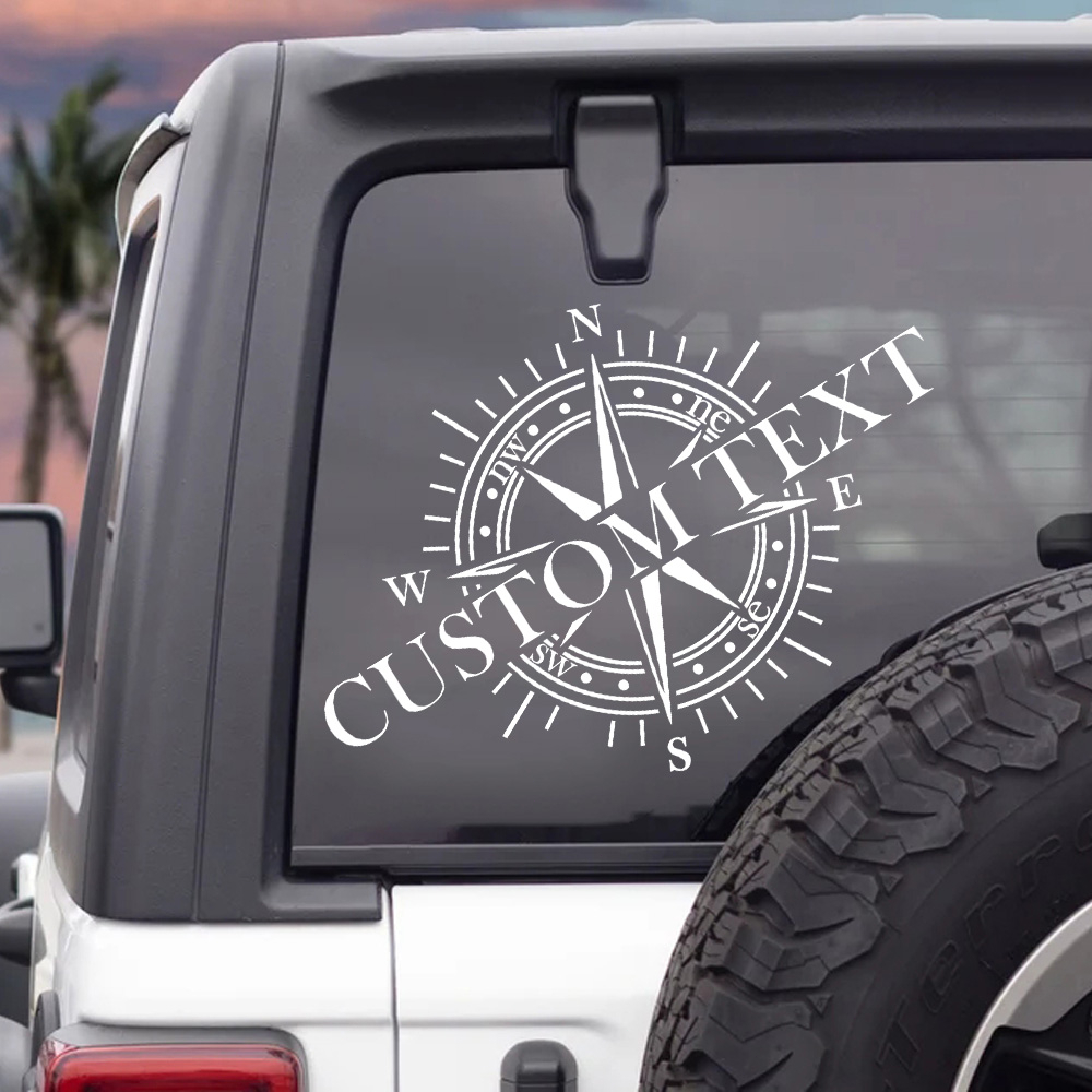 Compass Car Sticker Custom Name Sticker For Car Decals Adventure Car ...