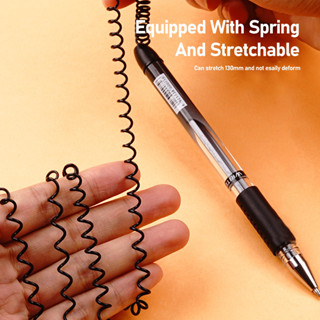 Table Top Pen Black Counter Pen with String Wire Stand Office Bank ...