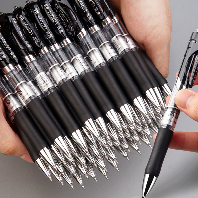 12Pcs Simple Press Gel Pen Set Bullet Point Student Stationery School ...