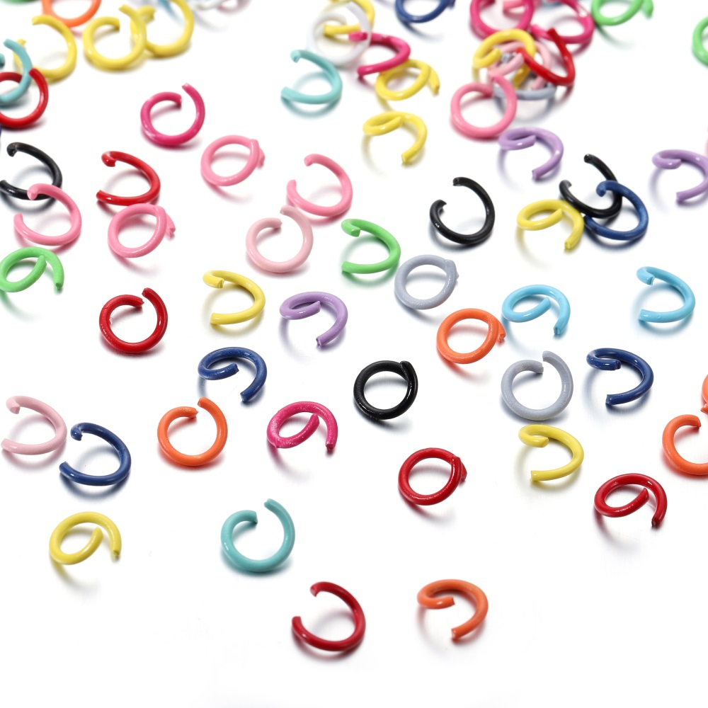 100pcs Connecting Ring Jewelry Color Iron Paint Open Ring Keychain ...