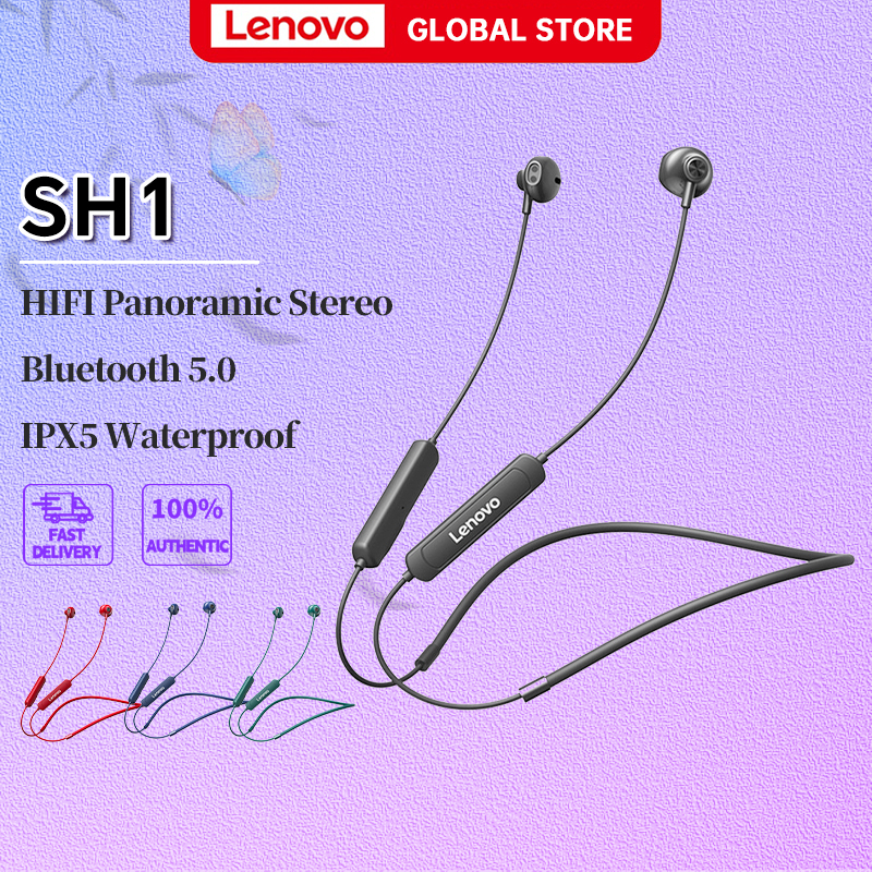 Lenovo Bridio Sh1 Wireless Earphones Bluetooth 5.0 Neckband Headphone ...
