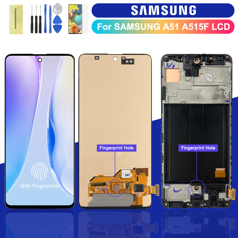 Super AMOLED Samsung Galaxy A51 A515 LCD Display Touch Screen Digitizer With Frame Samsung A515 ...