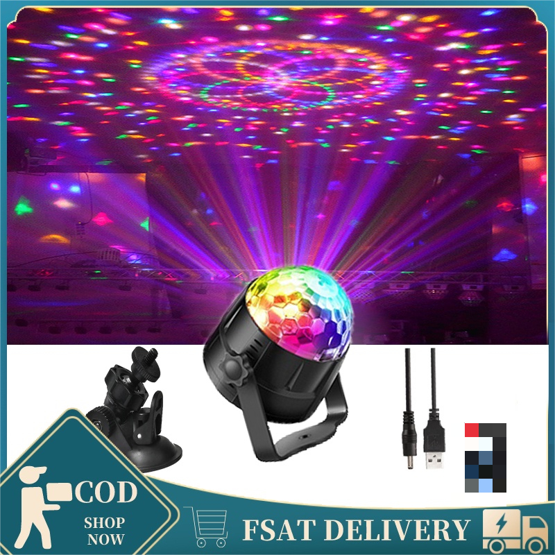 【COD】LED Projector DJ Disco Light Music Sensitive Sync Effect Lighting ...