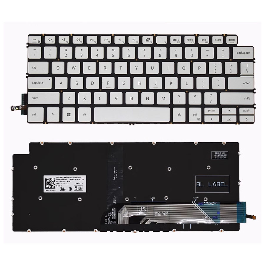 US Laptop Keyboard For DELL Inspiron 14-7490 5390 5391 7390 7391 7491 ...
