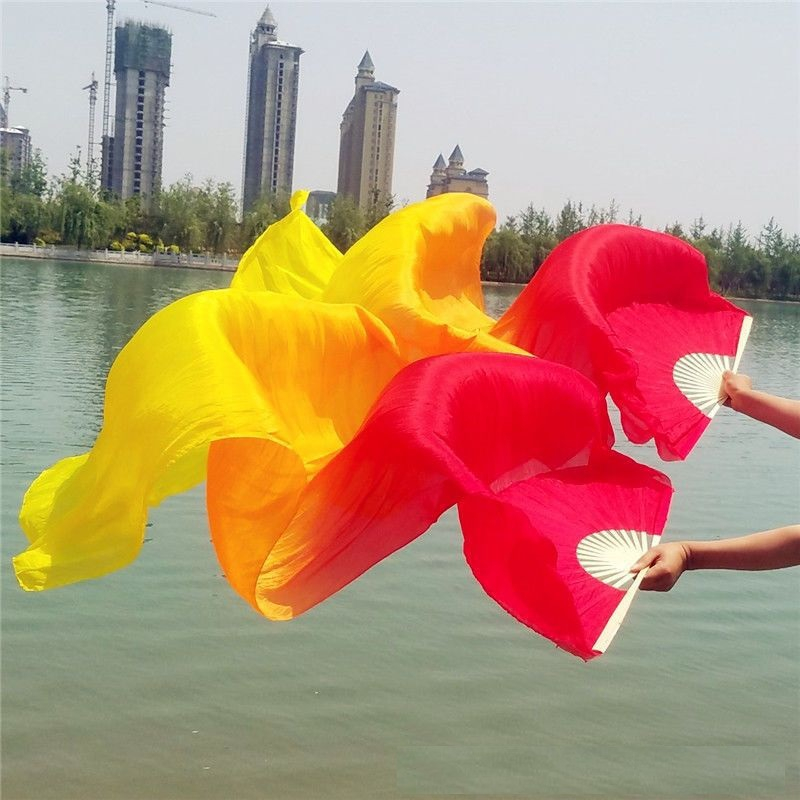 1.8M Left + Right Belly Dancing Long Fans Veils Dance Fan 1pair ...