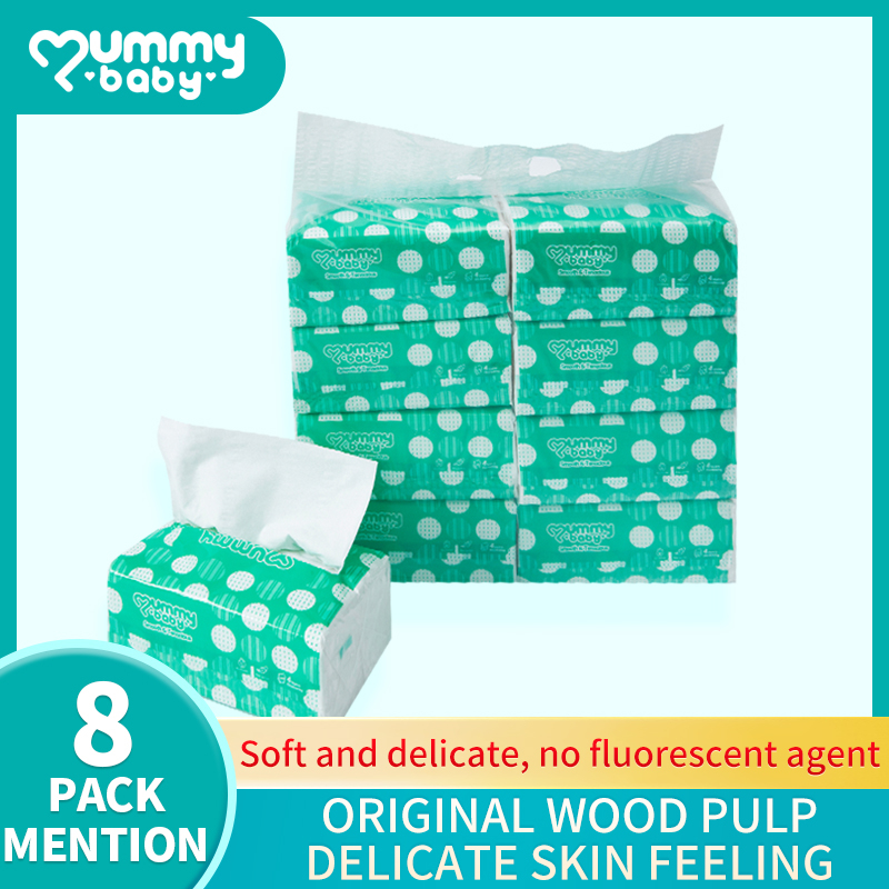 8 pack Native wood pulp tissue Inter-Folded Facial Tissue cleaning ...