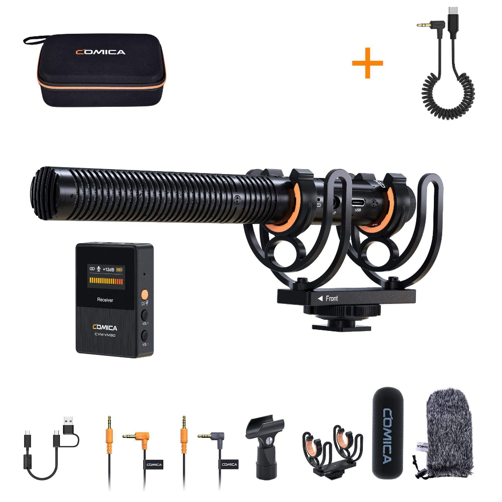 COMICA VM30 2.4G Super Cardioid Condenser Microphone with Wireless Modes,LCD Screen for Camera ...