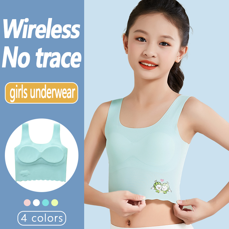 (8-16) Girls Training Bra Underwear Baby Bra Anti Peering Teenage Sport Bra | Shopee Philippines